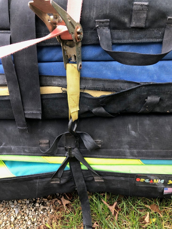 How to Attach Bouldering Pads Together For Approaches - Climbing